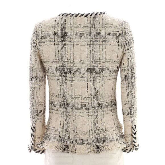 CHANEL | Jackets & Coats | Chanel Womens Braided Trim Collarless Button ...